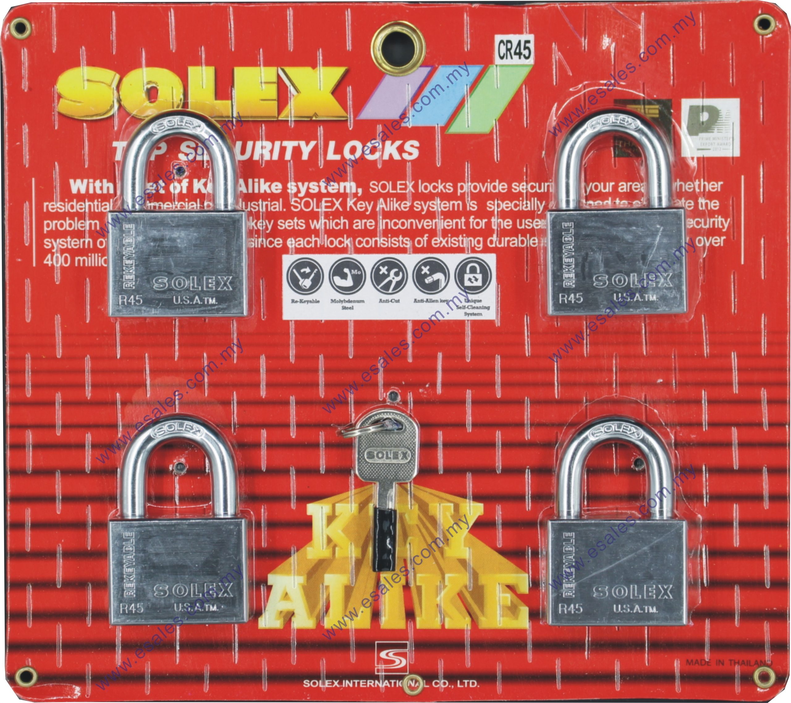 SOLEX R45-CR-KA04 Padlock - Pepper Spray Malaysia- Personal Safety ...