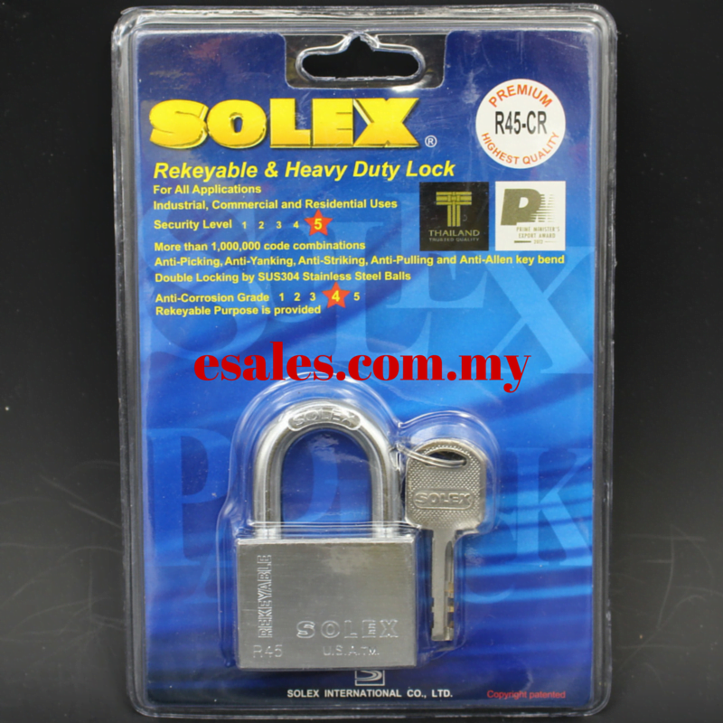 SOLEX R45-CR Padlock - Pepper Spray Malaysia- Personal Safety Products ...
