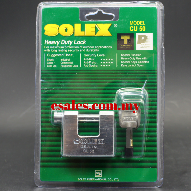 SOLEX CU50 Shutter Padlock - Pepper Spray Malaysia- Personal Safety ...