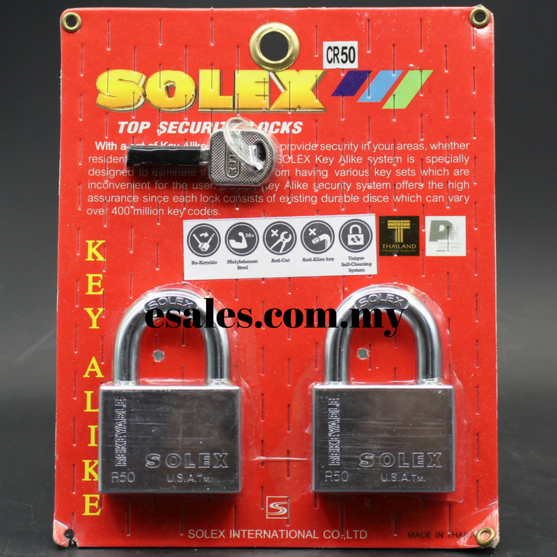 SOLEX R50-CR-KA02 Padlock - Pepper Spray Malaysia- Personal Safety ...