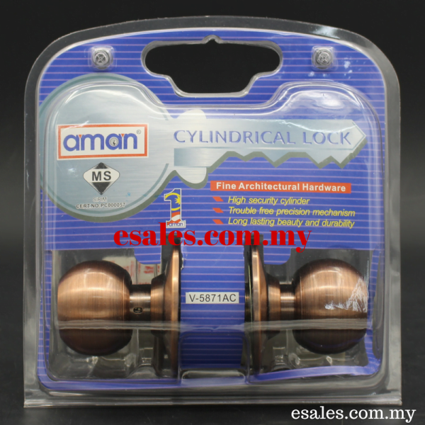 Aman V-5871AC-60mm Cylindrical Entrance Lock - Pepper Spray Malaysia ...
