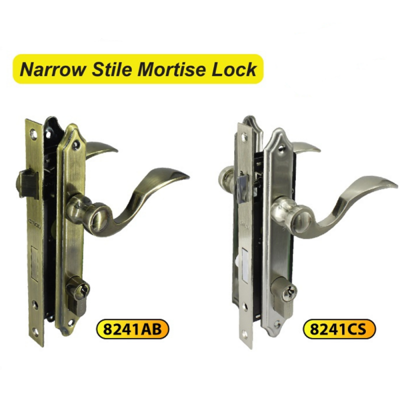 Aman 8241AB Lever Mortise Lockset Narrow Stile Mortise Lock - Pepper ...