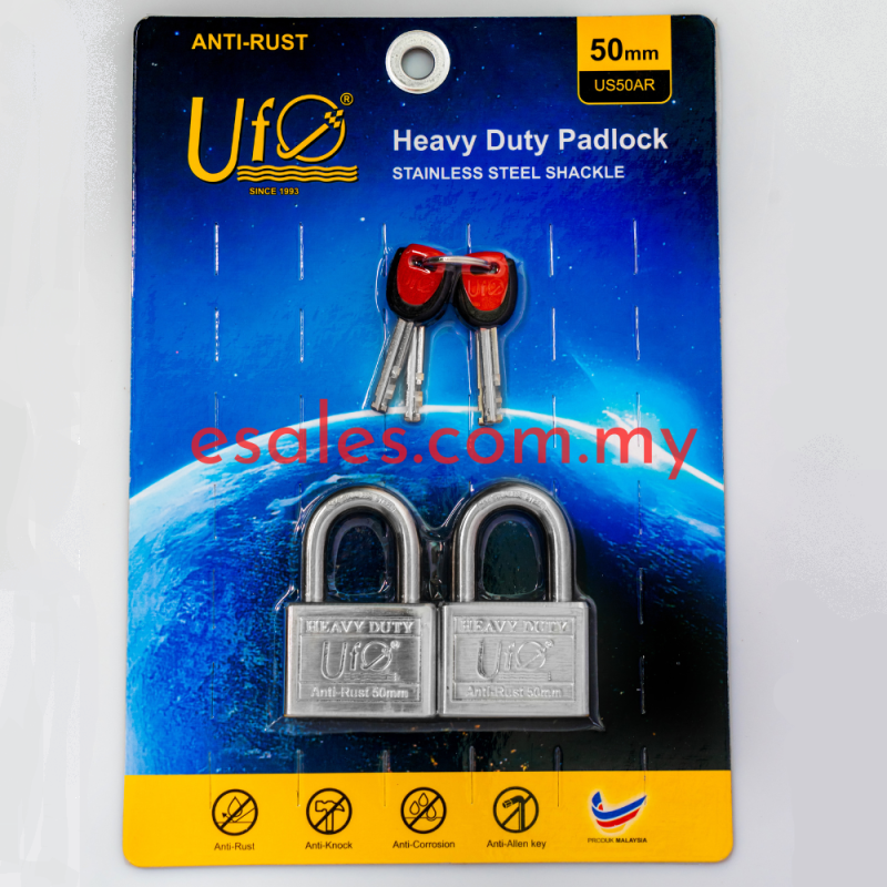 UFO US5002AR PADLOCK HEAVY DUTY ANTI RUST KEY ALIKE - Pepper Spray ...
